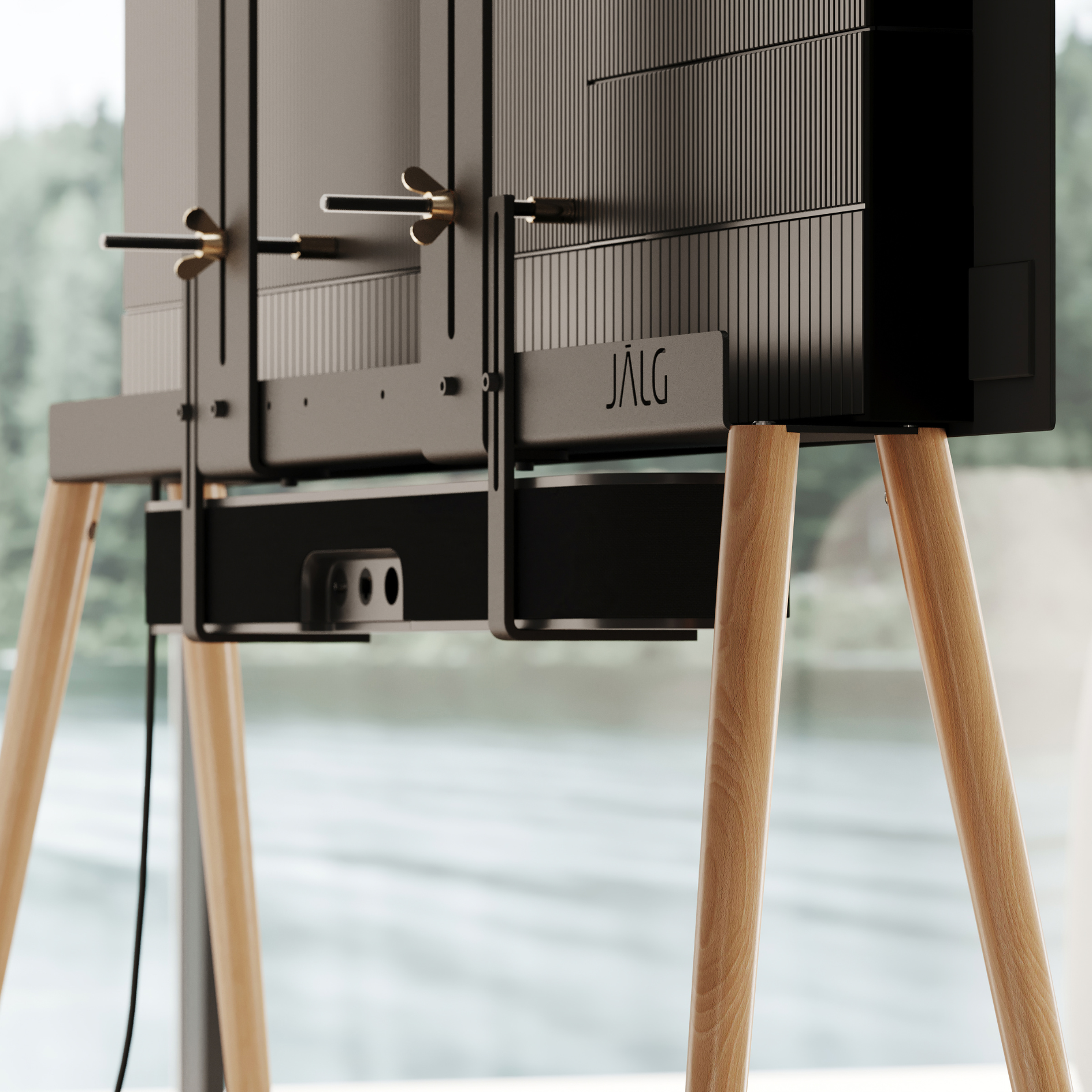 JALG TV-Stand Birch / Natural Glossy 42" - 55" - Minimalist ...